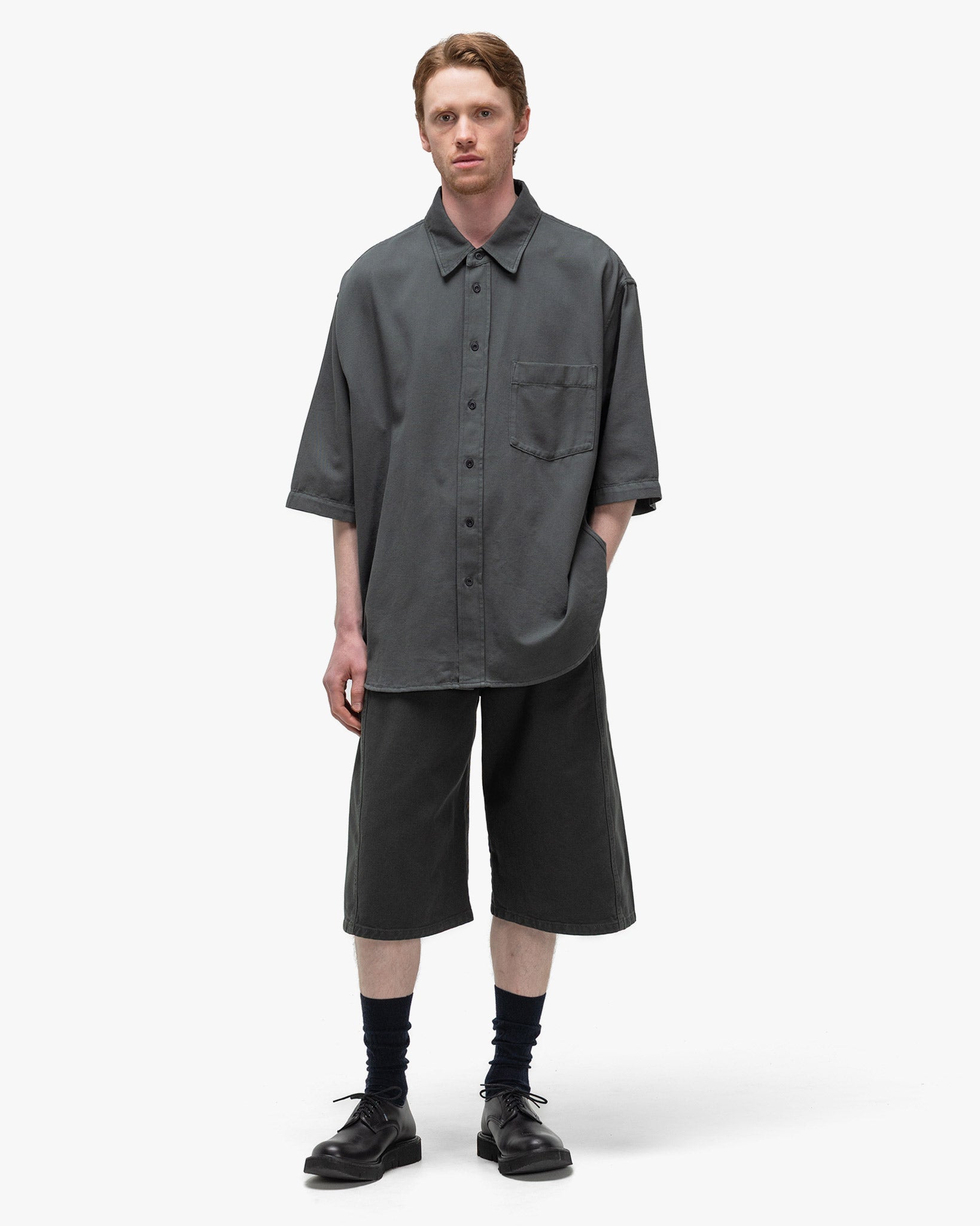 LEMAIRE Short Sleeve Denim Shirt Carbon Blue – HAVEN